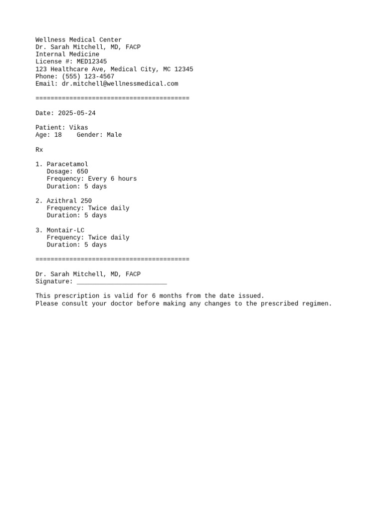 Prescription Vikas 2025-05-24 | PDF