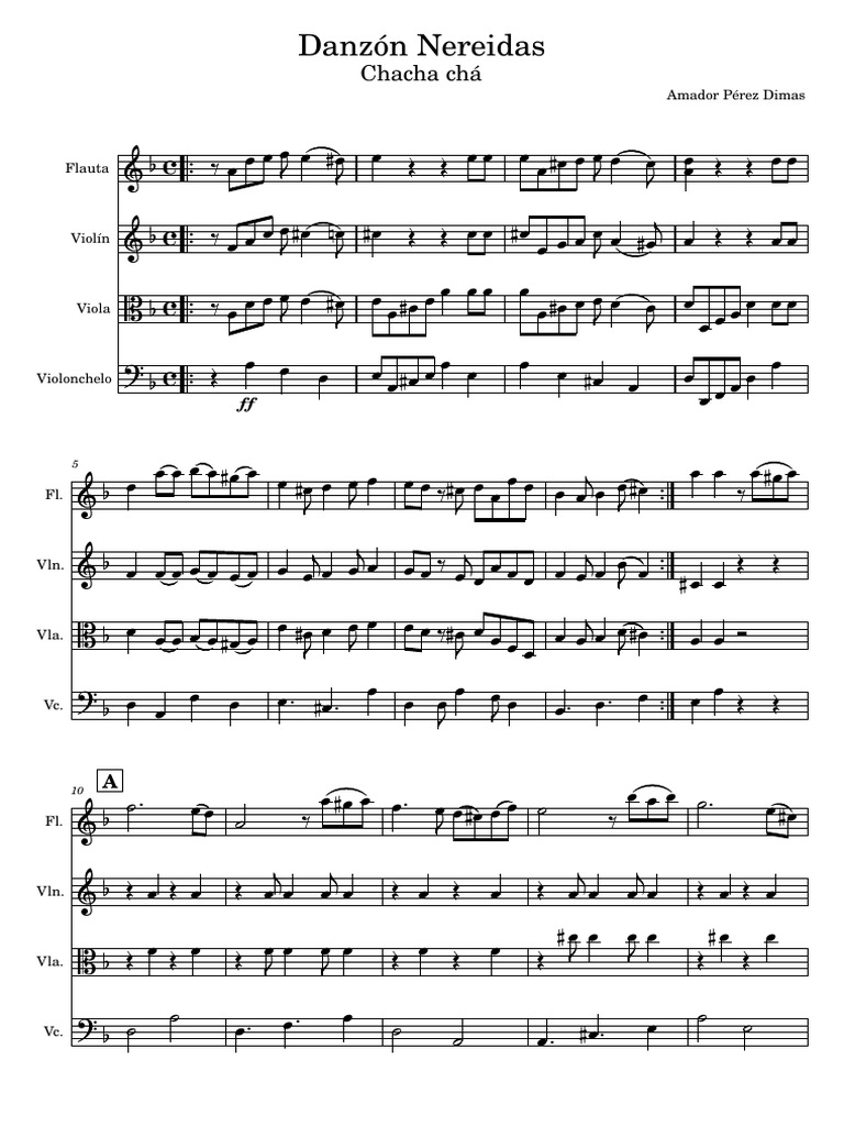 Danzón Nereidas Sheet Music | PDF