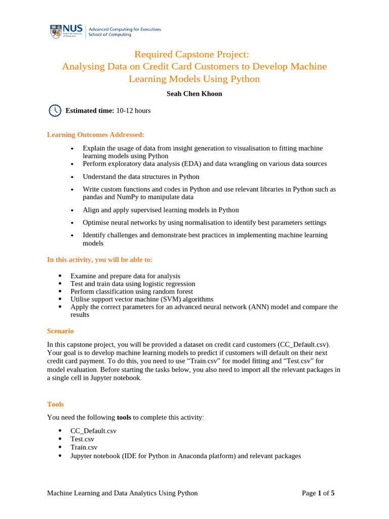NUS - SOC - AML - Required Capstone Project | PDF | Support Vector Machine | Machine Learning