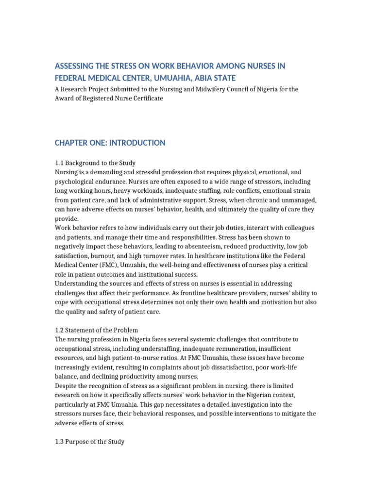 Complete Nursing Project Compiled | PDF | Nursing | Occupational Burnout