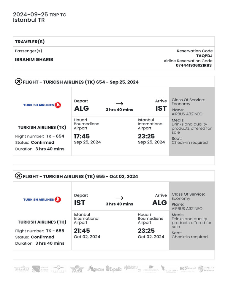 Flight Itinerary. | PDF