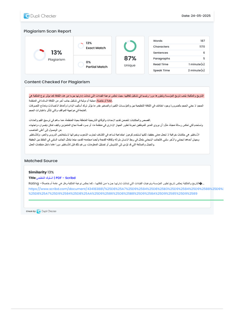 Duplichecker Plagiarism Report | PDF