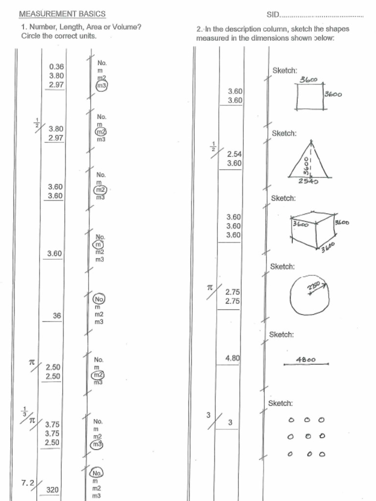 251 M1 TE 2 - Measurement Conventions - Solutions | PDF