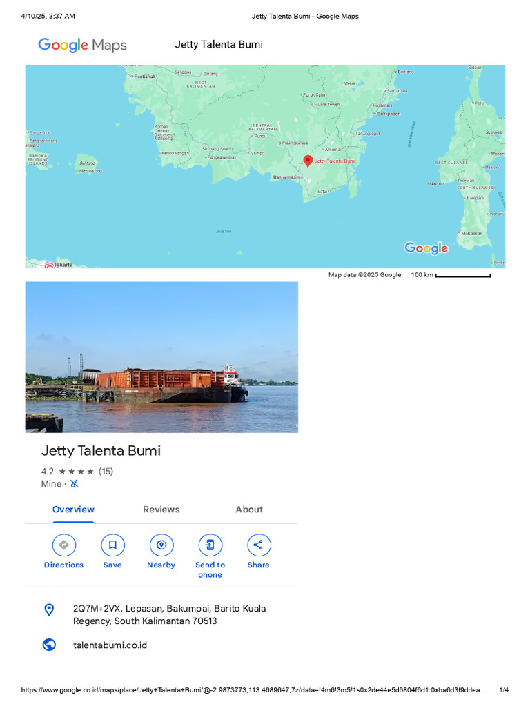 Jetty Talenta Bumi - Google Maps | PDF