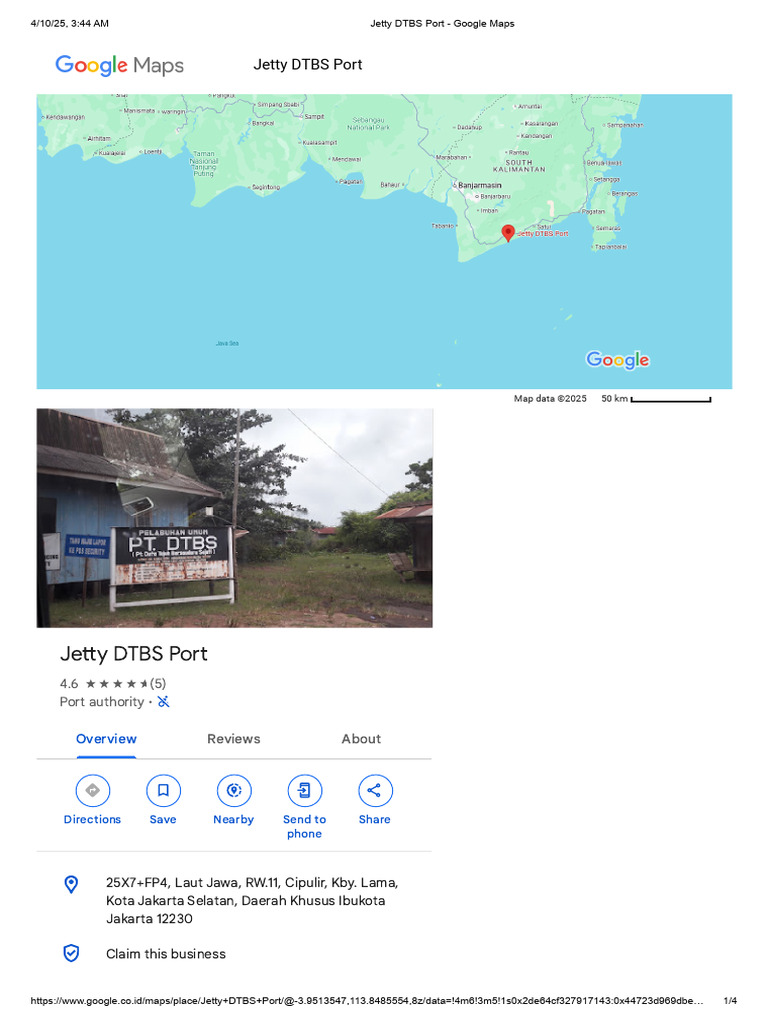 Jetty DTBS Port Overview and Map | PDF