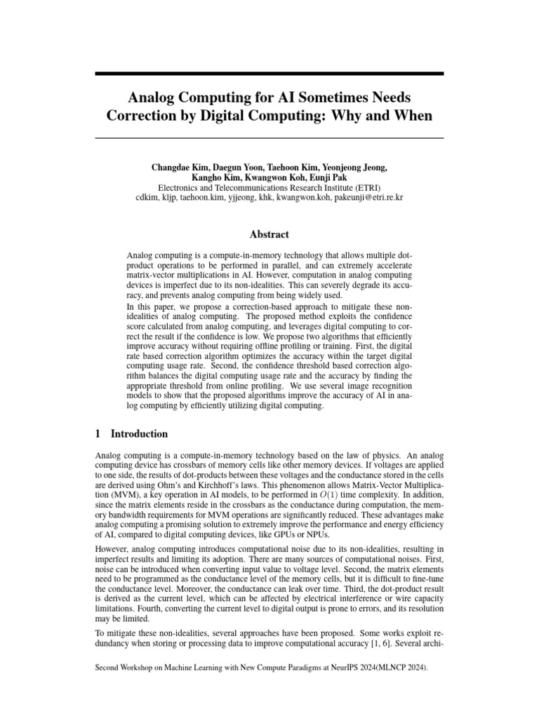 Enhancing Analog Computing for AI Accuracy | PDF | Artificial ...