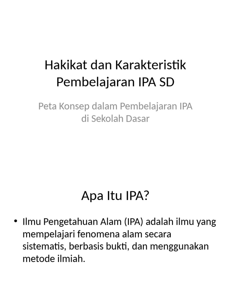 Peta Konsep IPA SD Lengkap | PDF