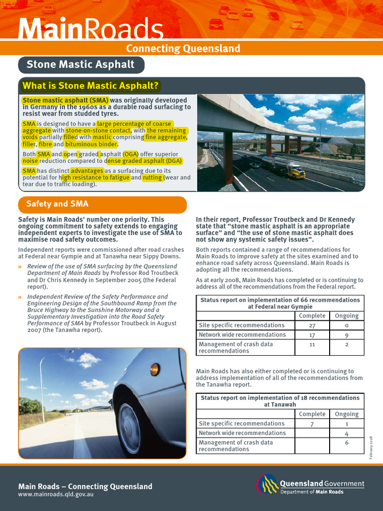 Stone Mastic Asphalt Mainroads | PDF | Road Surface | Road