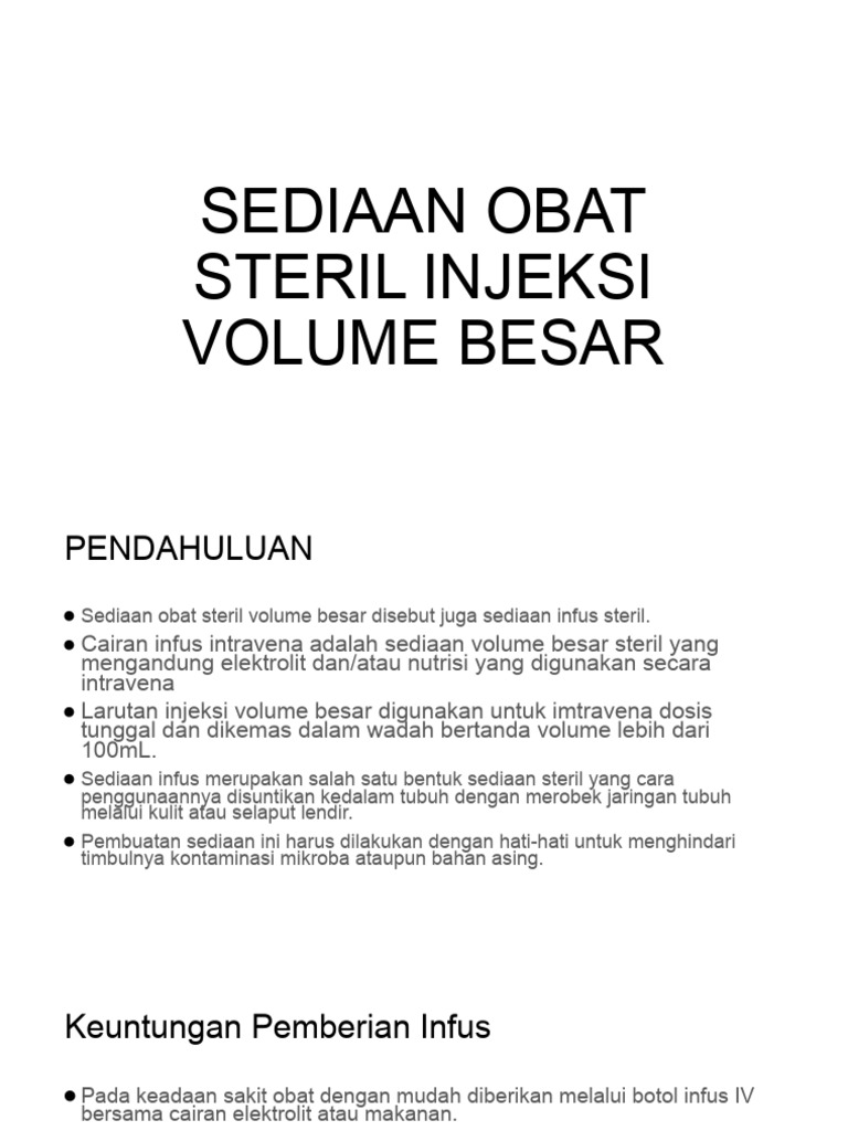 Sediaan Injeksi Volume Besar | PDF