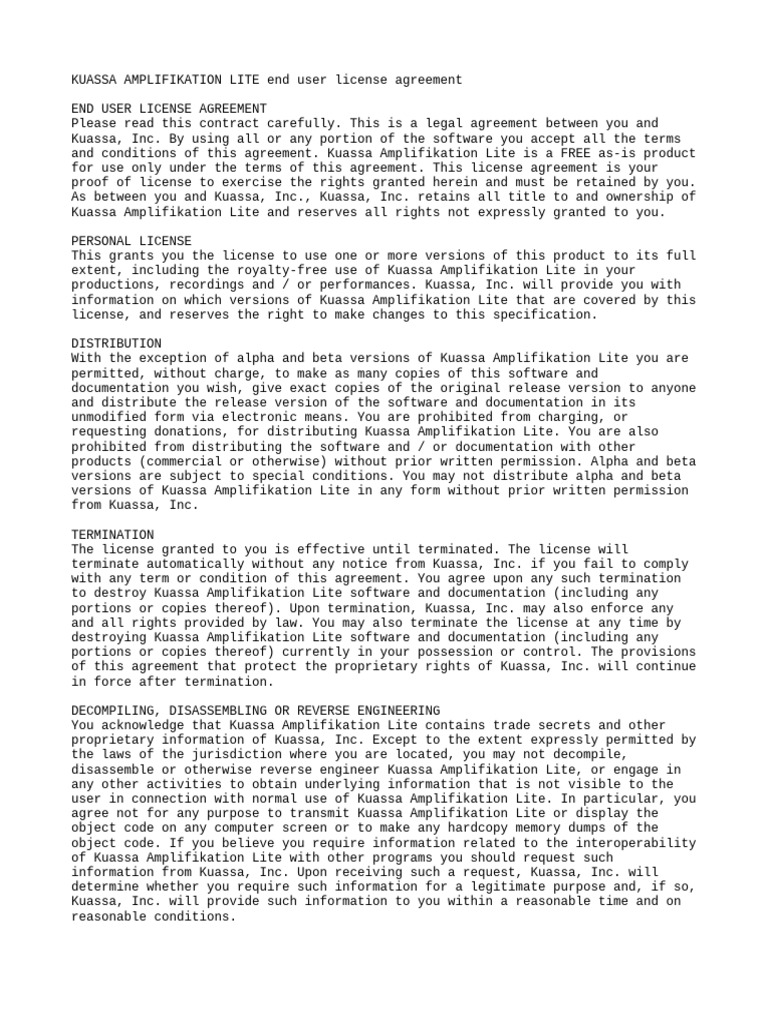 AmplifikationLite EULA | PDF | License | Indemnity