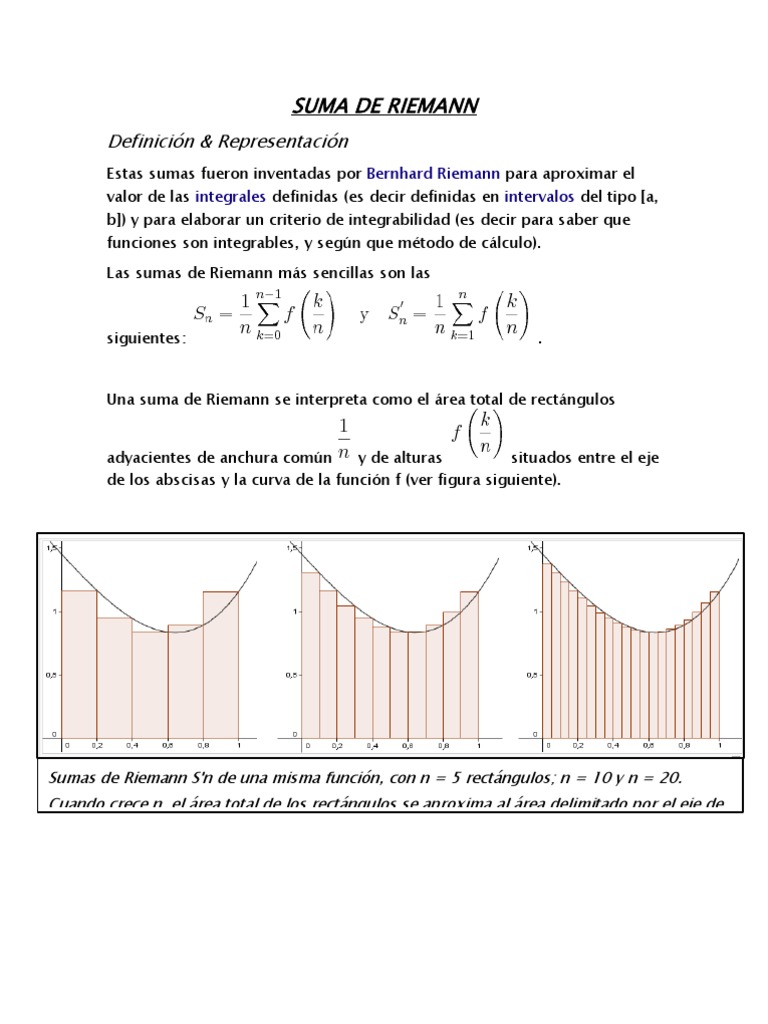 Suma de Riemann (Calculo) | PDF | Integral | Esfera