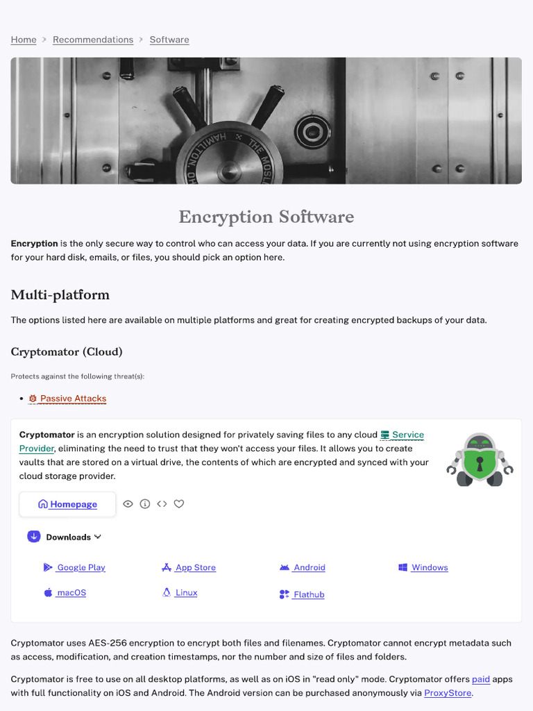 Recommended Encryption Software - VeraCrypt, Cryptomator, PicoCrypt, and OpenPGP - Privacy ...