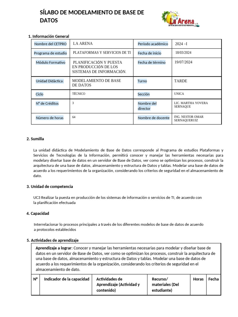 MODELAMIENTO DE BASE DE DATOS (1) | PDF | Bases de datos | Gestión de datos