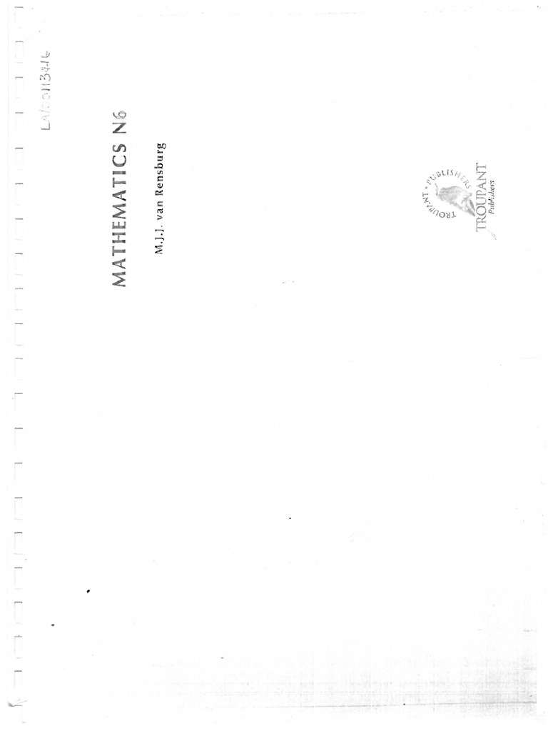 Maths N6 - MJJ Van Rensburg | PDF