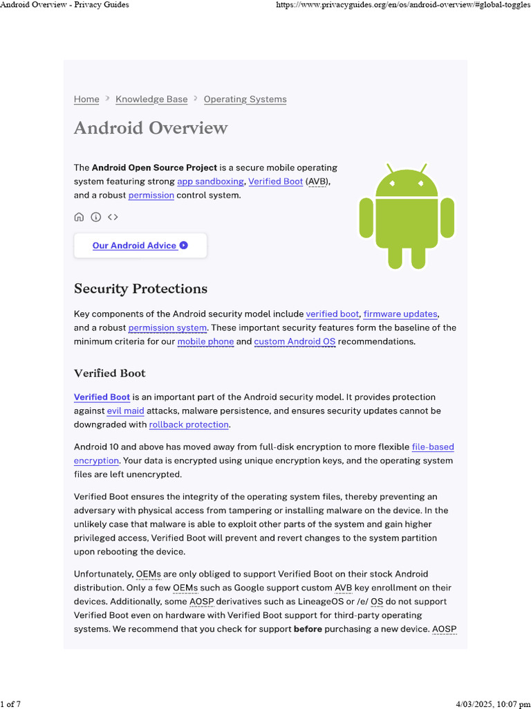 Android Overview - Privacy Guides | PDF | Android (Operating System) | System Software