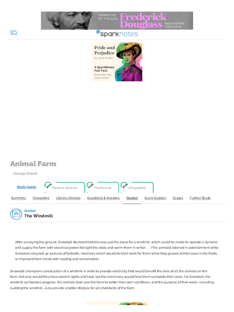 Animal Farm Quotes - The Windmill - SparkNotes | PDF