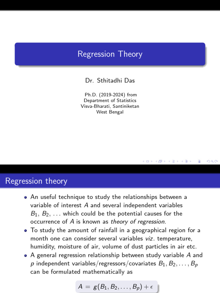 Regression Thoery Presentation | PDF | Regression Analysis | Dependent And Independent Variables