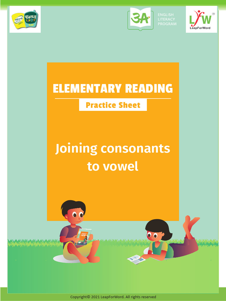 Joining Consonants To Vowels - Practice Sheet | PDF