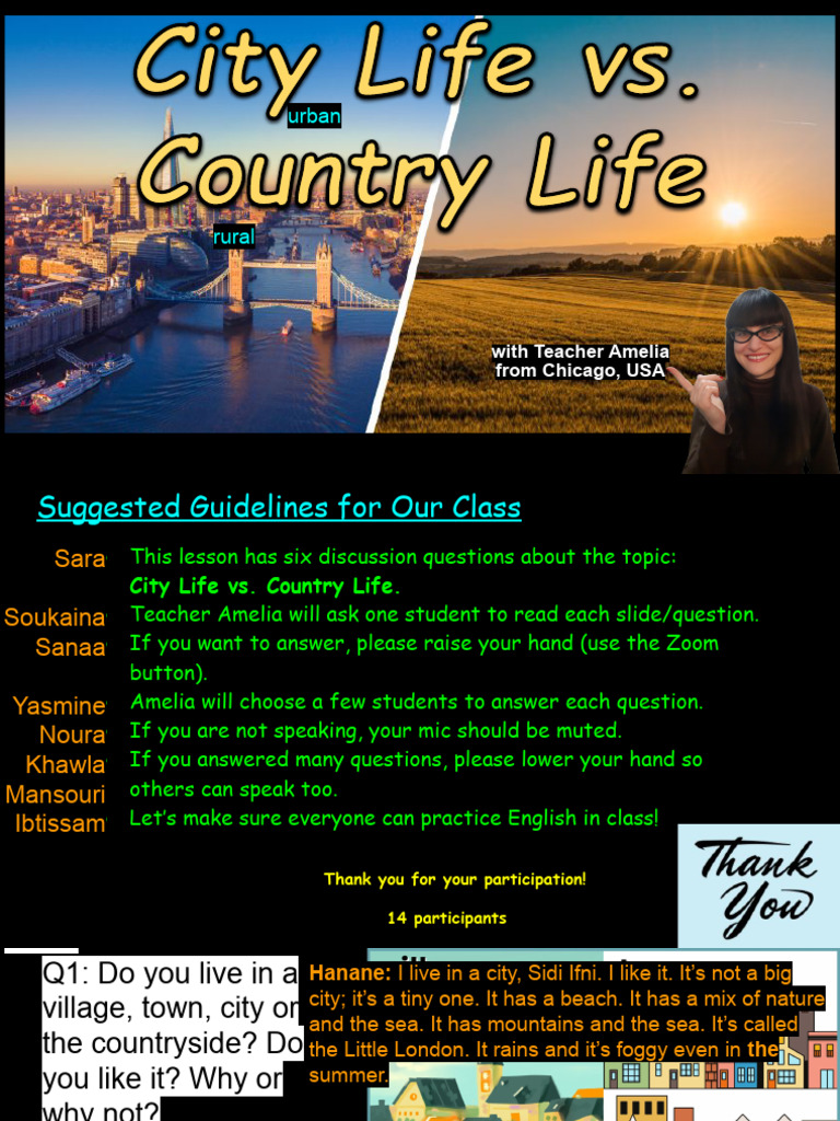 City Life Vs Country Life - Lougha Institute G3 - April 11, 2025 | PDF ...