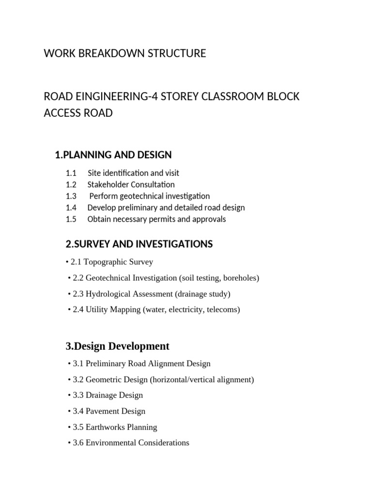 Work Breakdown Structure | PDF