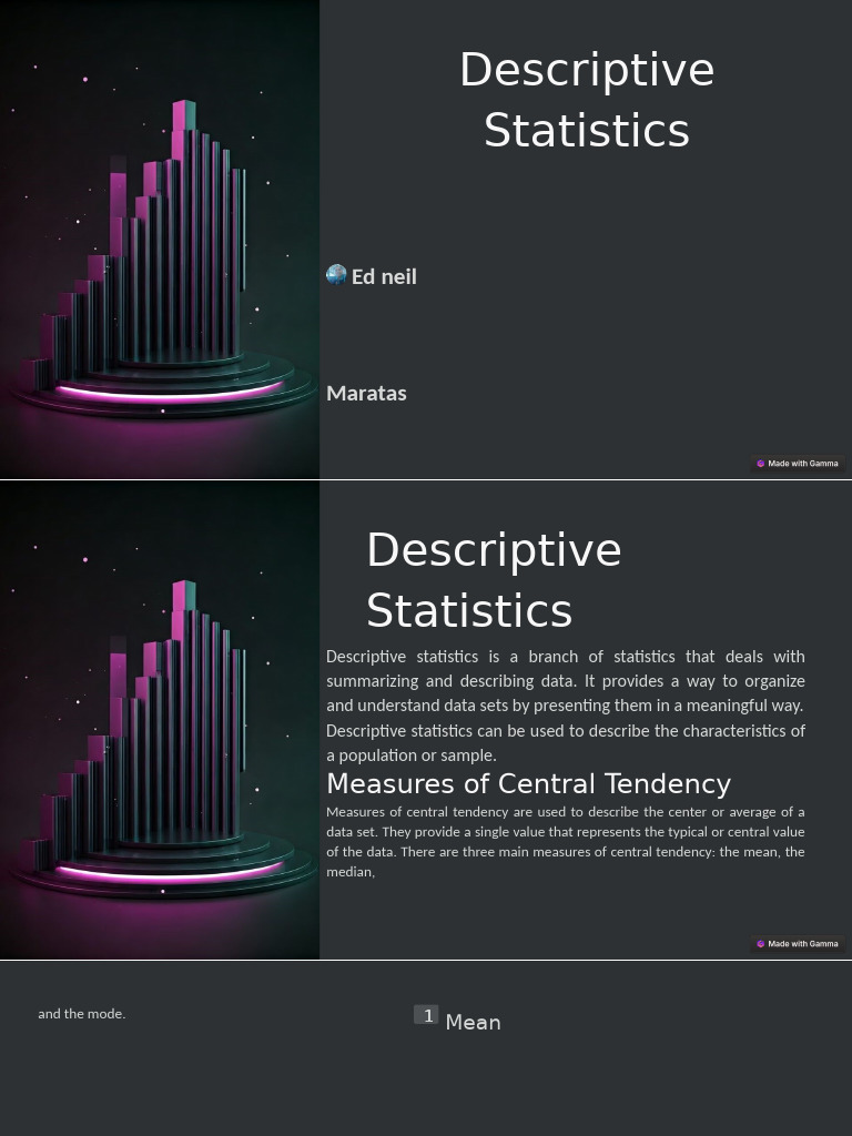 Descriptive Statistics | PDF | Mean | Variance