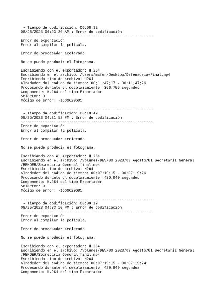 AMEEncoding Error Log | PDF
