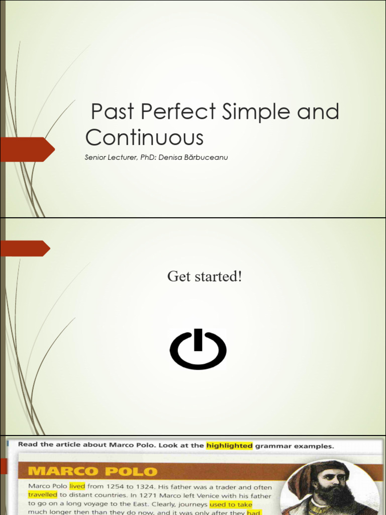 Past Perfect Simple and Continuous Power Point PDF | PDF