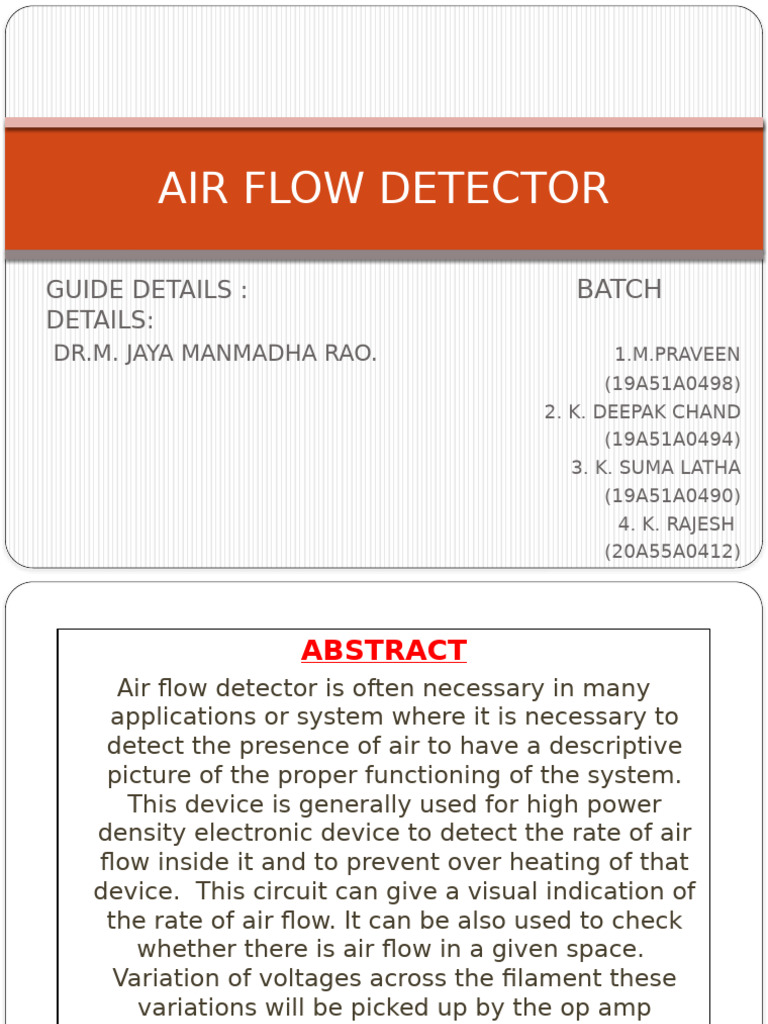 Air Flow Detector | PDF | Resistor | Incandescent Light Bulb