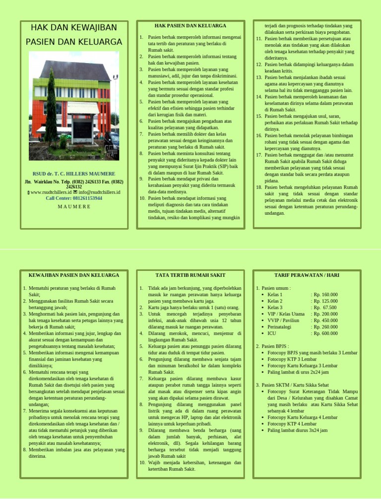 Leaflet Hak Dan Kewajiban Pasien Dan Keluarga | PDF