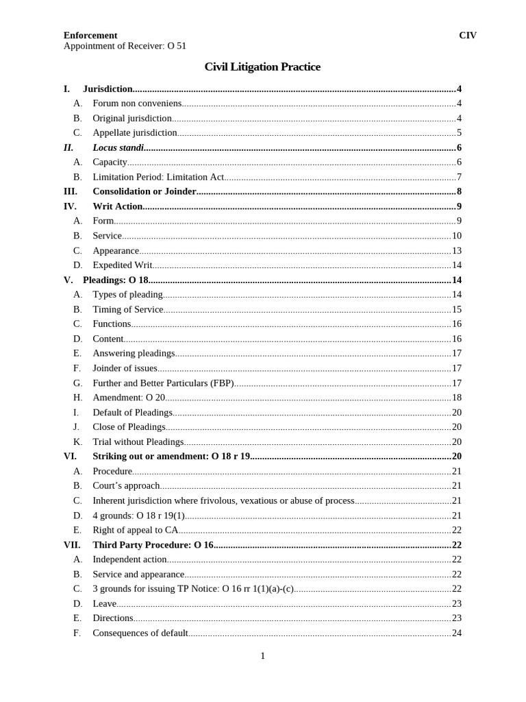 CIV Notes | PDF | Lawsuit | Service Of Process