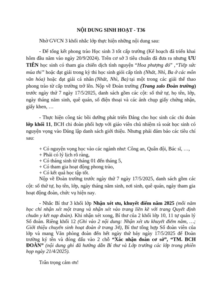 N I Dung Sinh Ho T - T36 | PDF