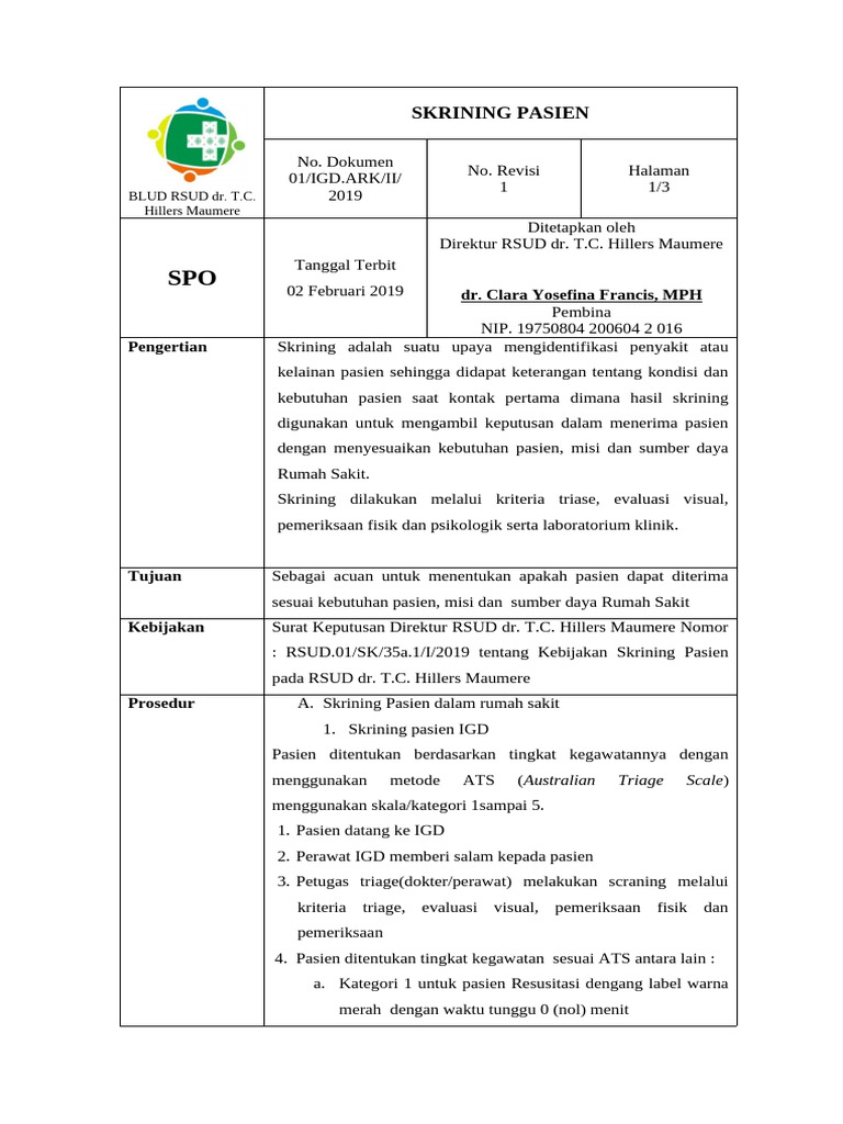 Akp 1. Spo Skrining Presentase | PDF