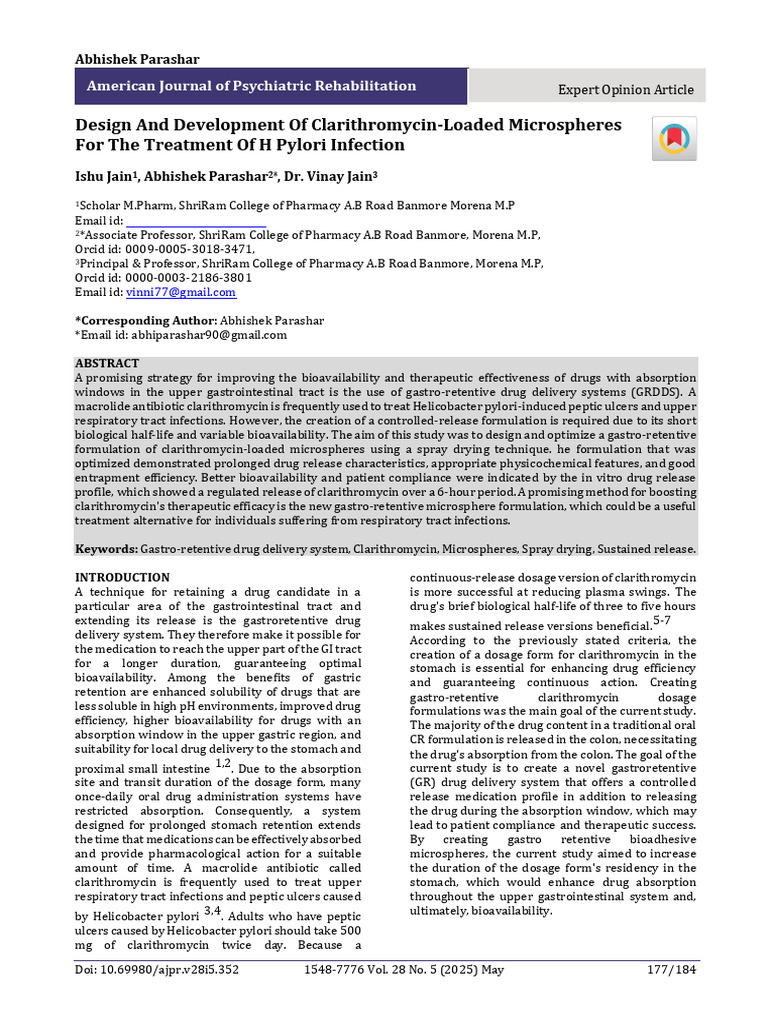 IJ-5233 Vol.+28+No.+5+ (2025) Design+and+Development+of+Clarithromycin ...