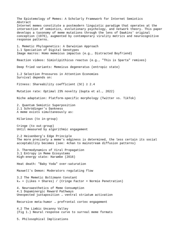 The Epistemology of Memes | PDF | Meme | Entropy