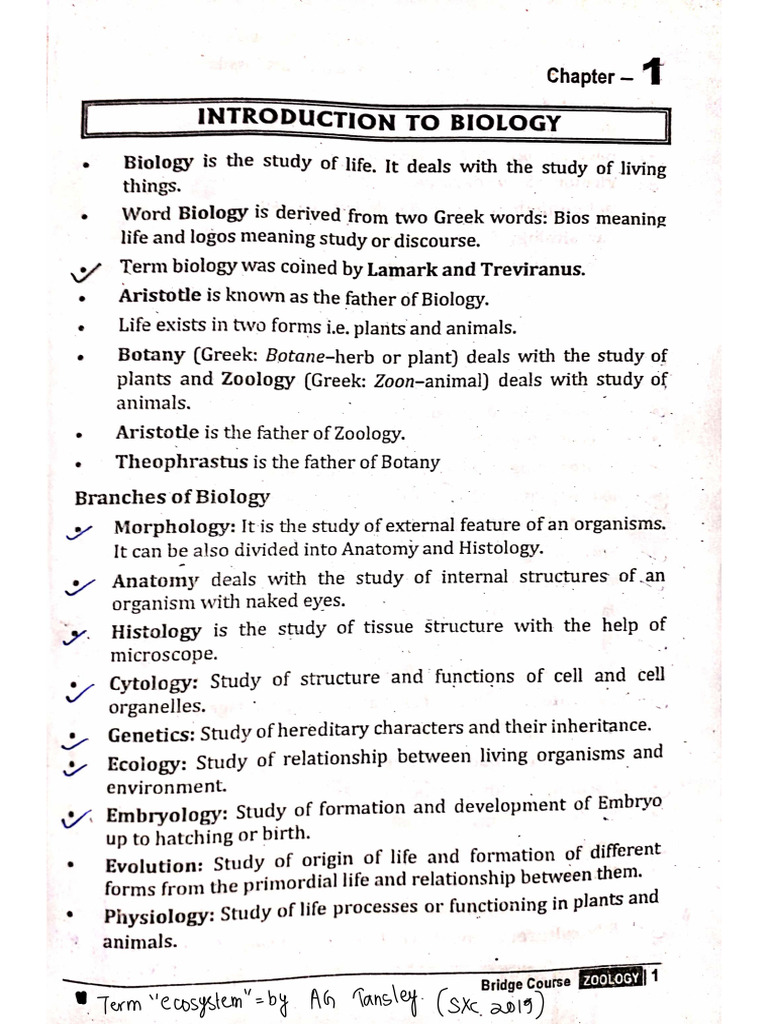 Basics of Biology (Bridge Course) | PDF