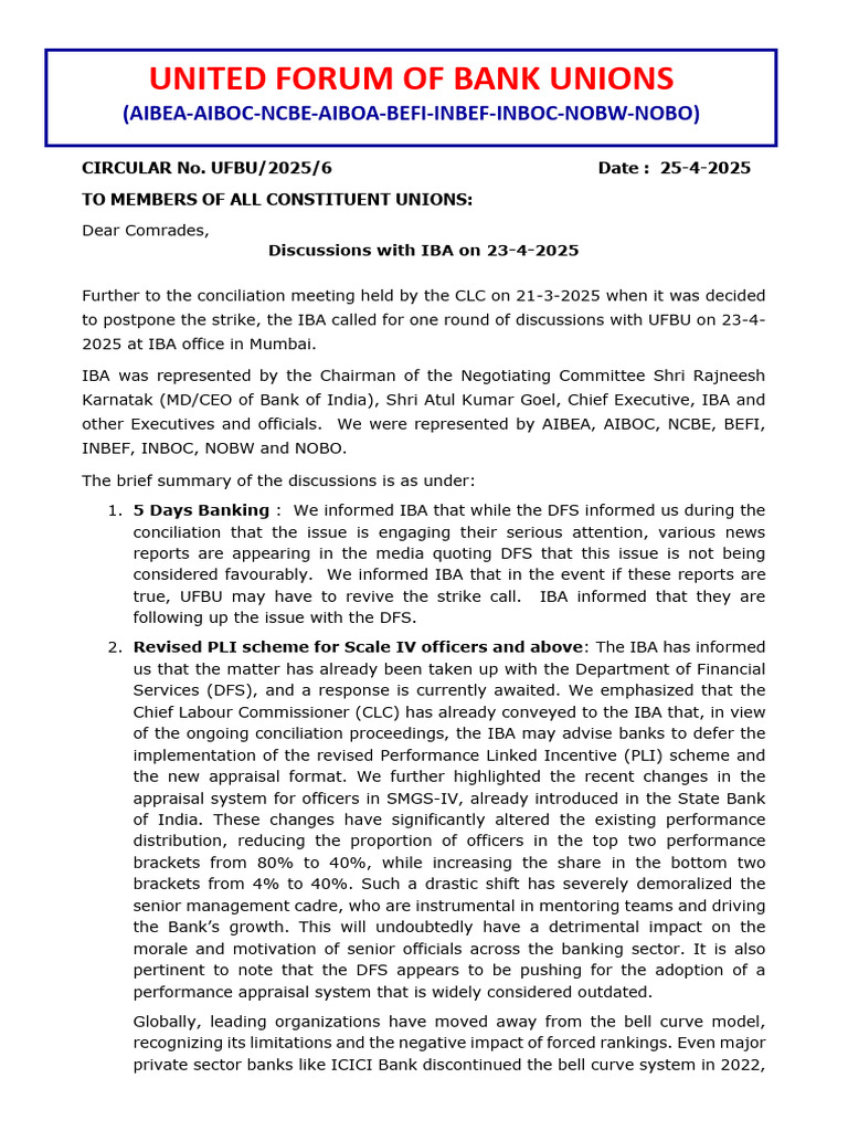 UFBU-IBA Meeting Outcomes April 2025 | PDF | Employee Benefits | Taxes