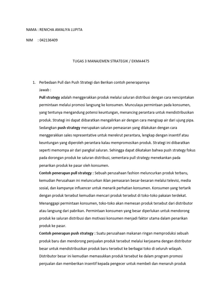 TUGAS 3 MANAJEMEN STRATEGIK | PDF