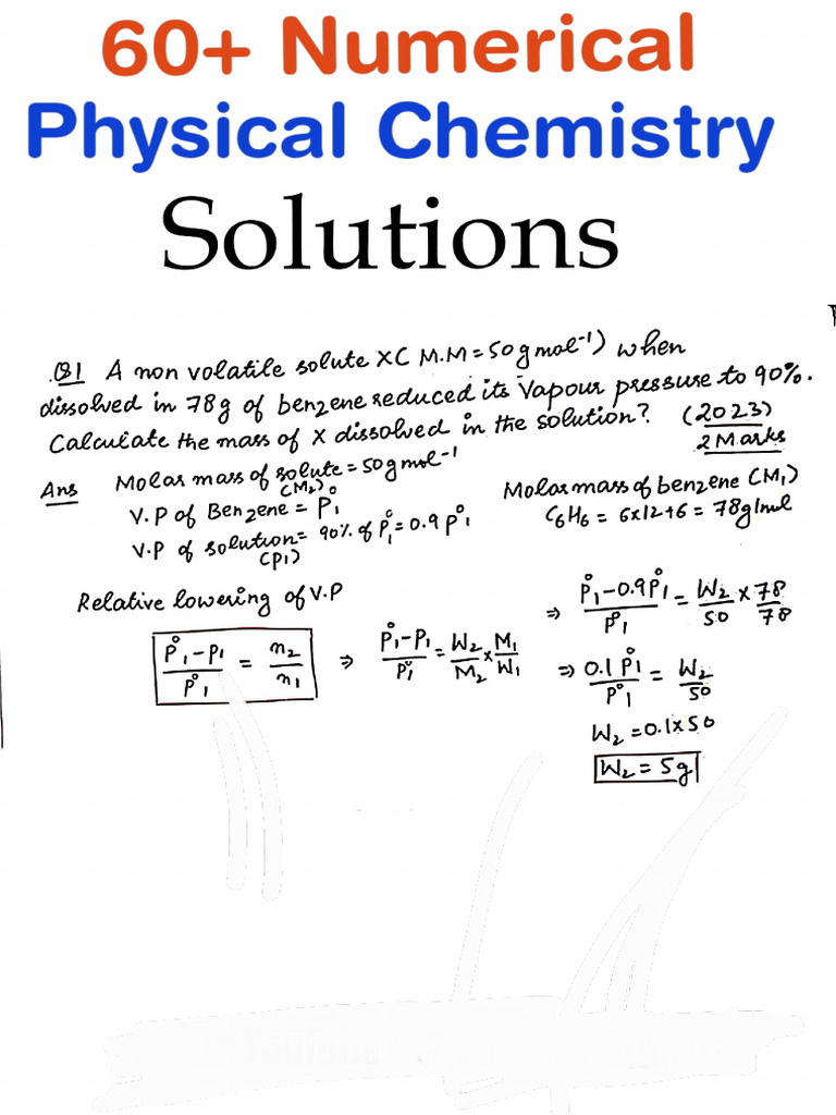 60+ PYQ Numerical Chemistry 2025 | PDF