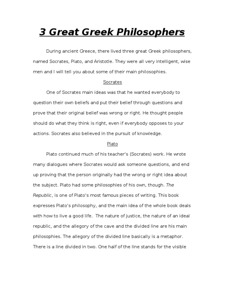 3 Great Greek Philosophers | PDF | Plato | Socrates