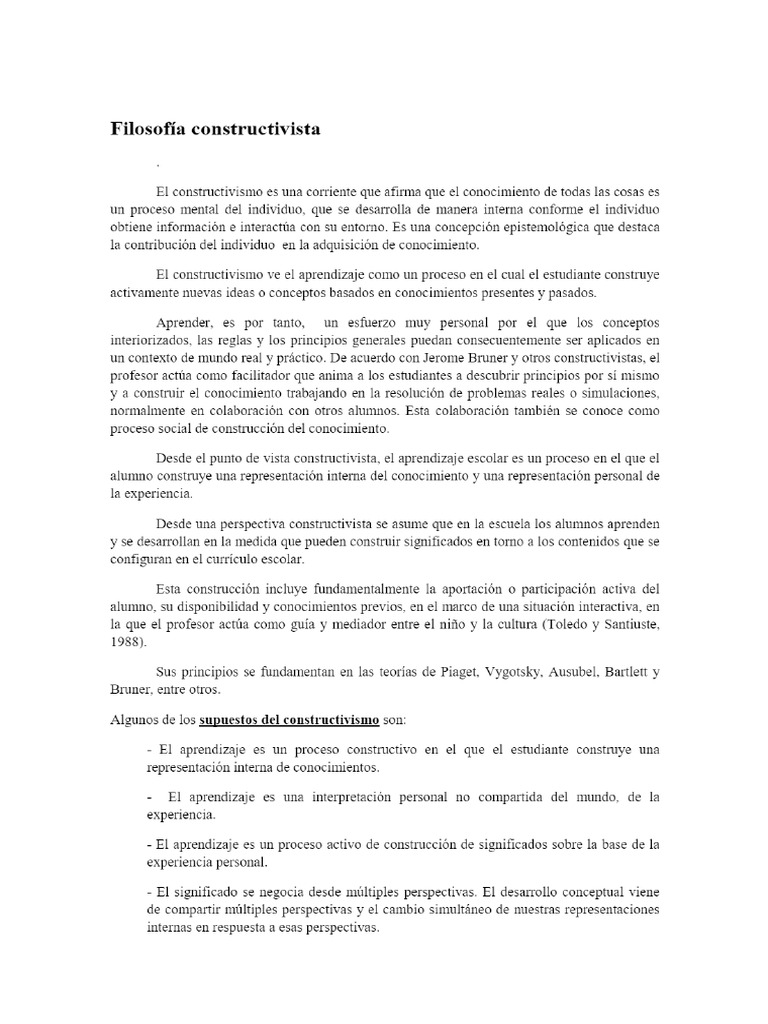 Teoria Constructivismo | PDF