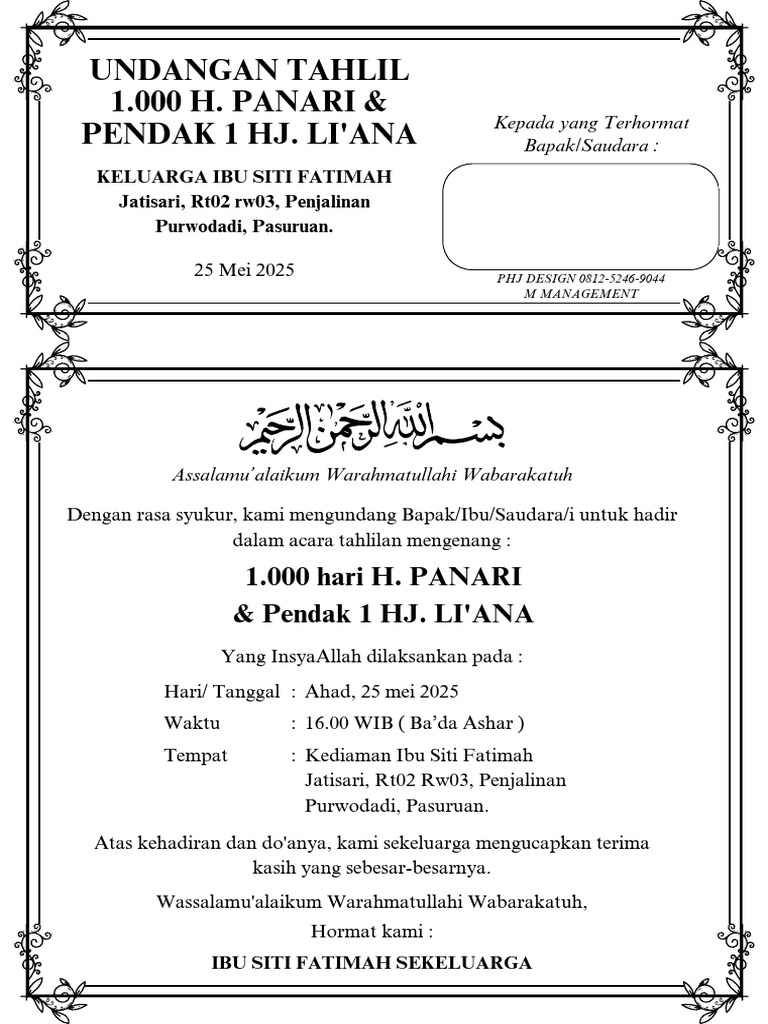 Undangan 1.000 Dan Pendak 1 - 20250521 - 182142 - 0000 | PDF