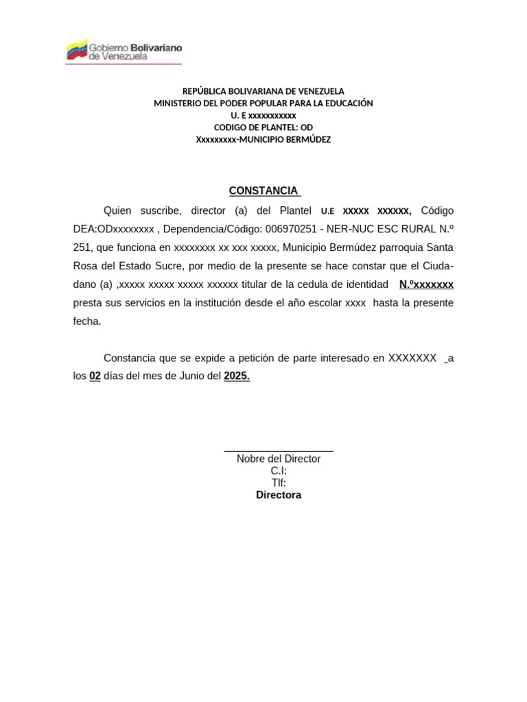 modelo de constancia | PDF