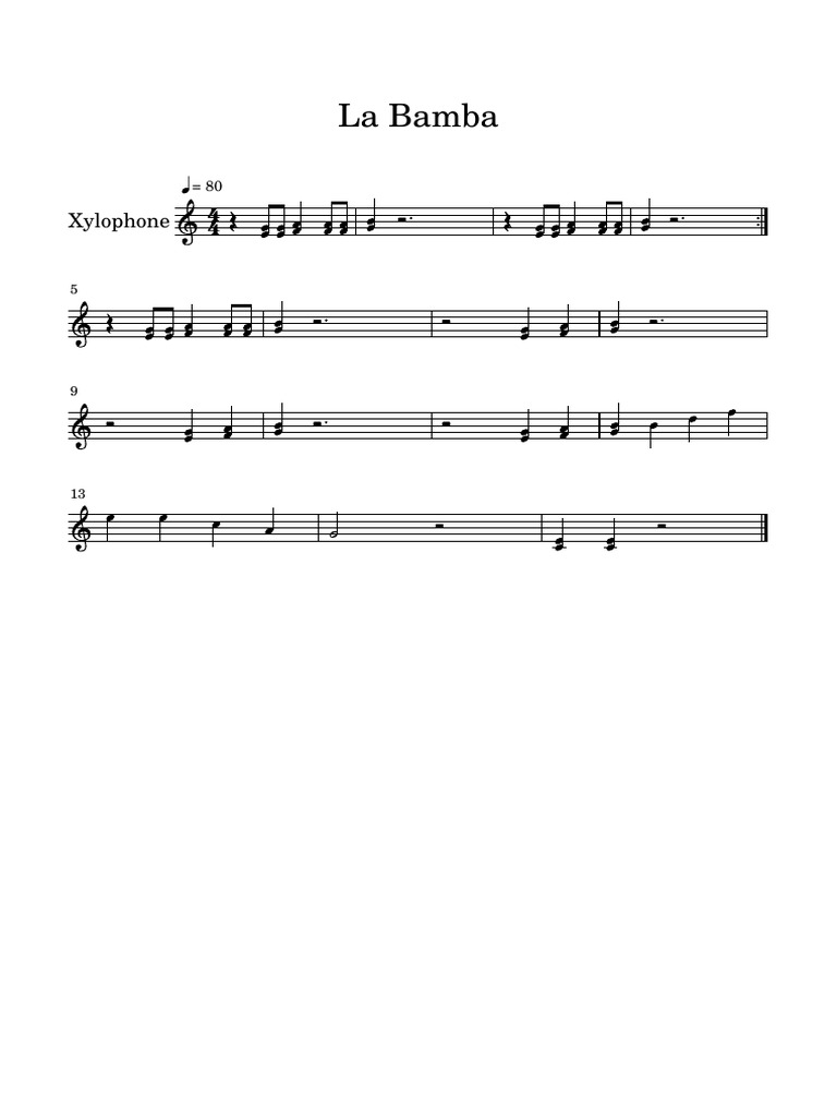 Flat For Education La Bamba Xylophone | PDF