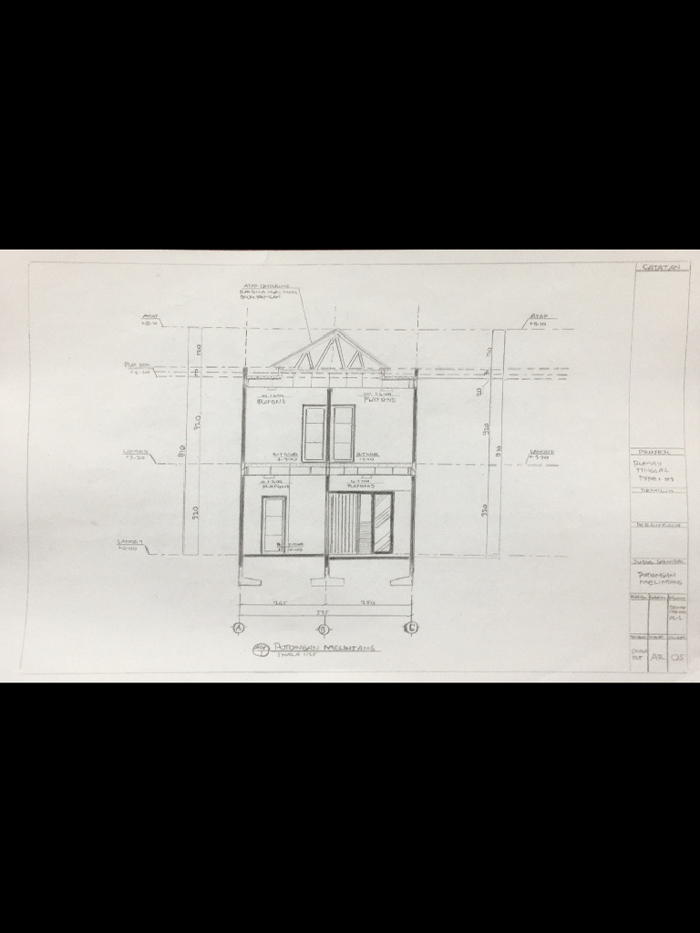 XI-DPIB 4 Potongan Melintang & Tampak Belakang | PDF