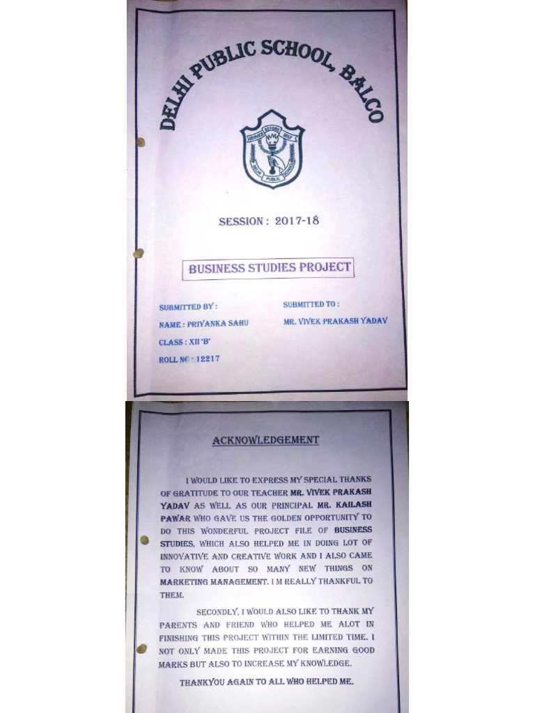 Business Studies Project On Chocolates | PDF