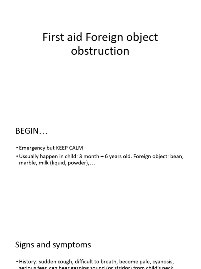 8. First aid Foreign object obstruction.pptx | PDF | Cardiopulmonary ...