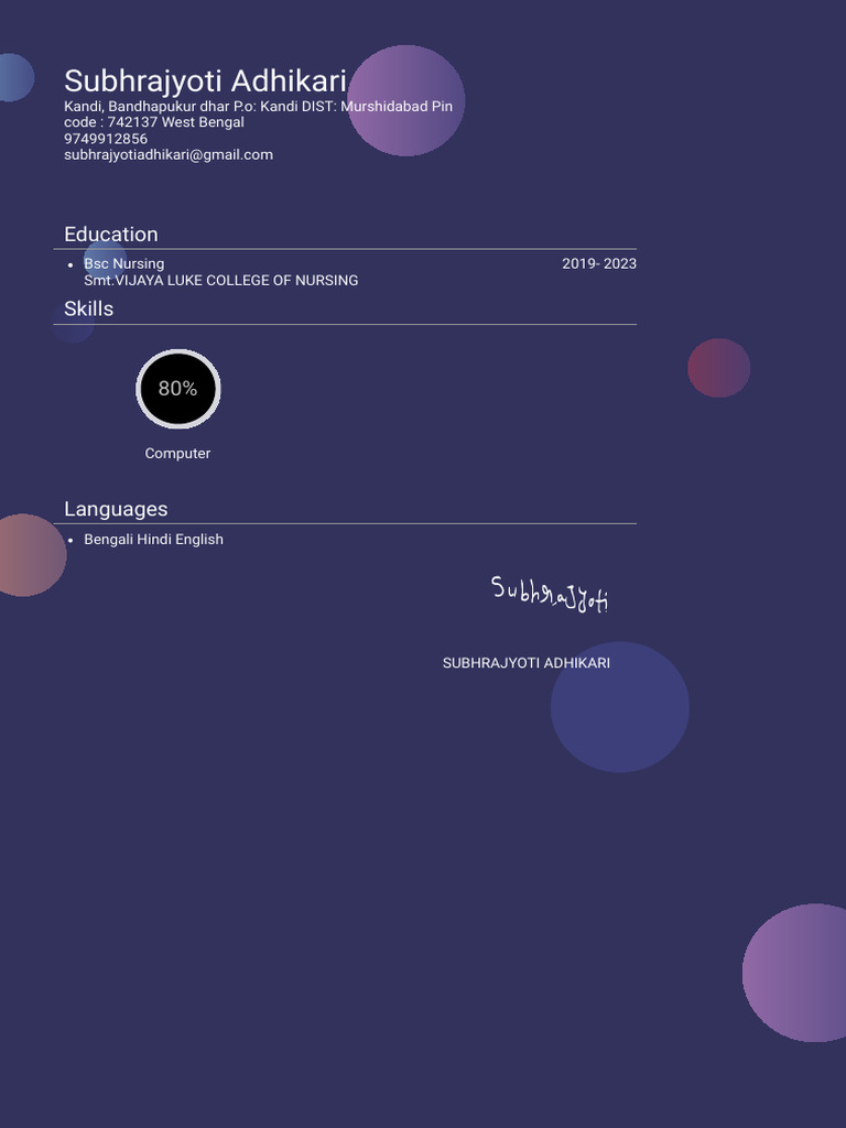Subhrajyoti Adhikari CV | PDF
