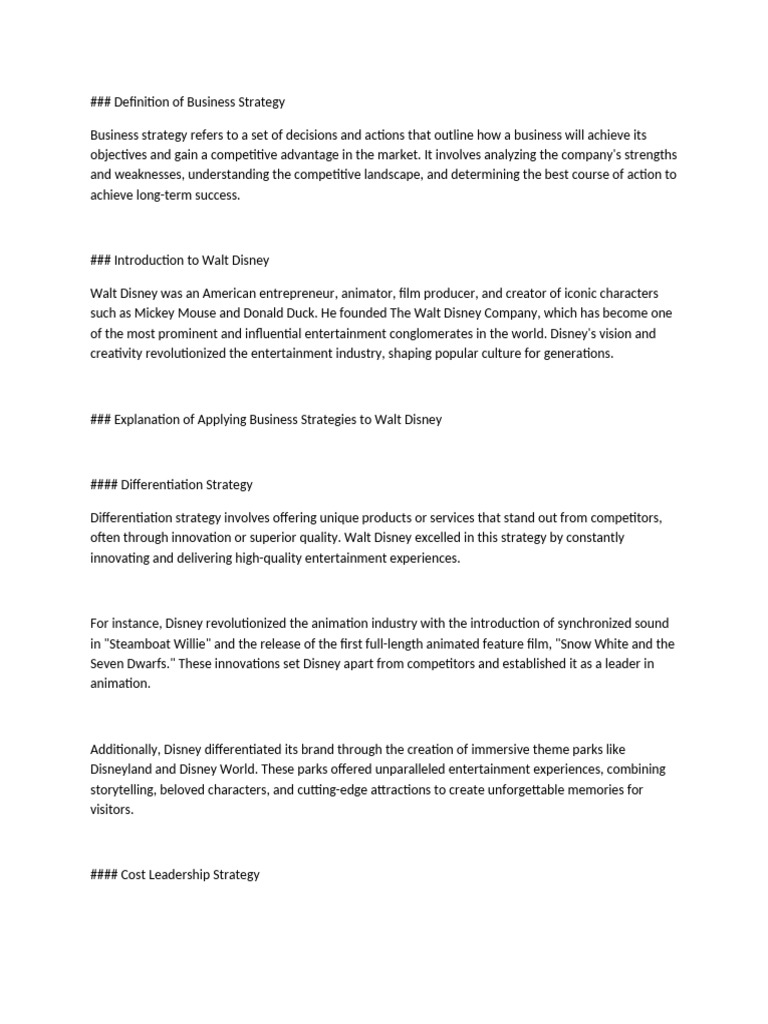 Definition of Business Strategy | PDF