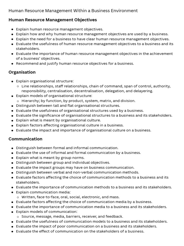 Human Resource Management Within A Business Environment | PDF ...