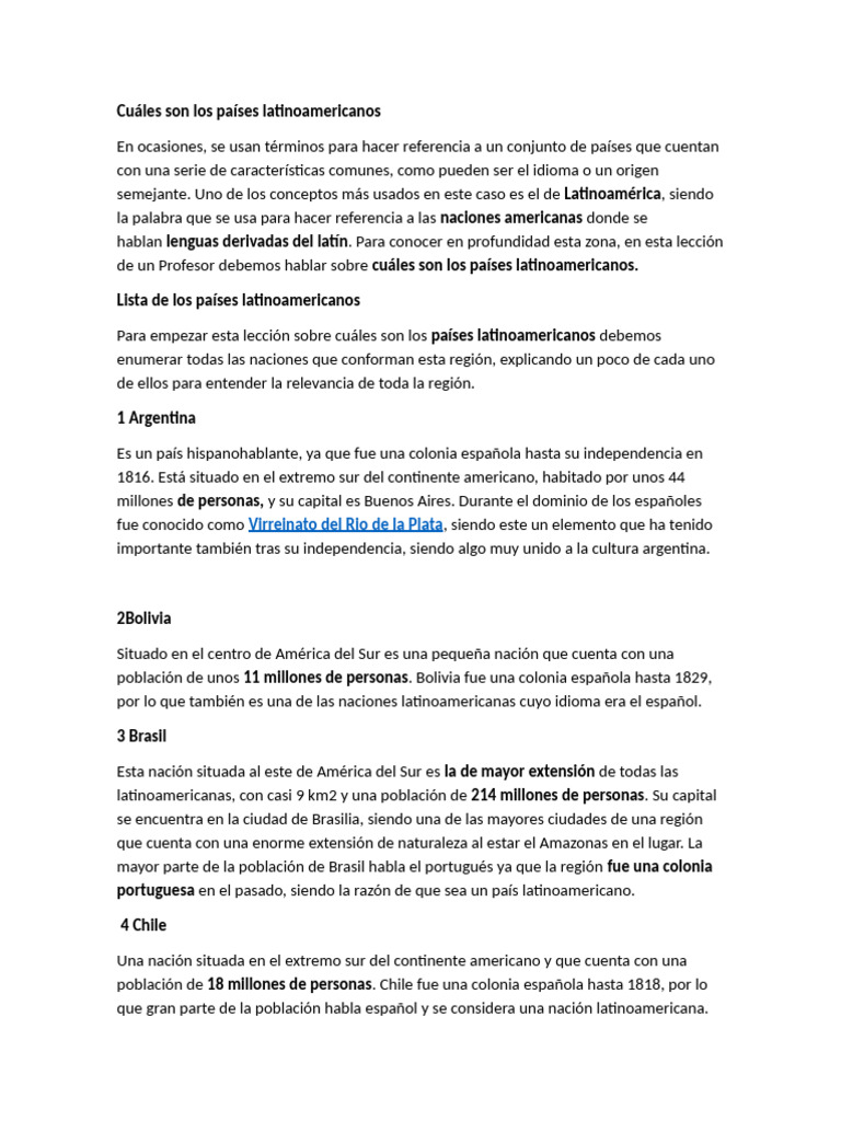 Cuáles Son Los Países Latinoamericanos | PDF | America latina | Américas